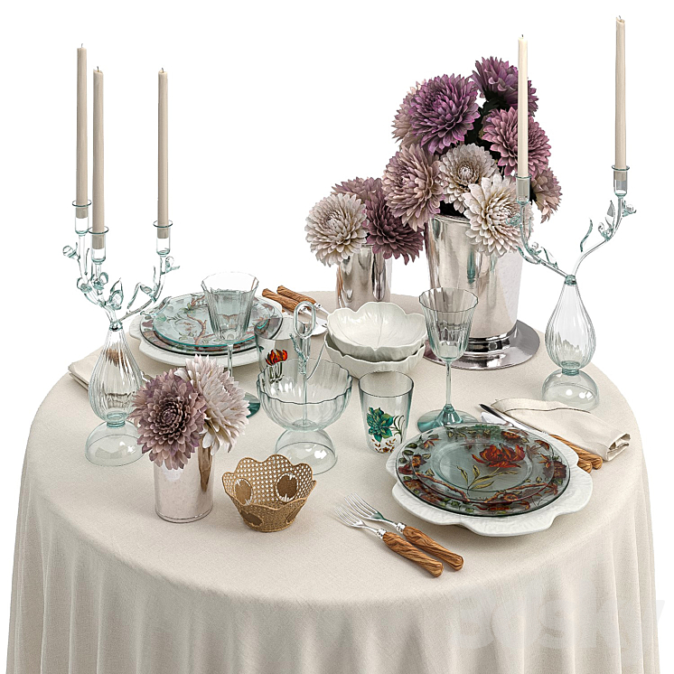 DIOR table setting. Ranelagh tableware collection - Tableware - 3D model