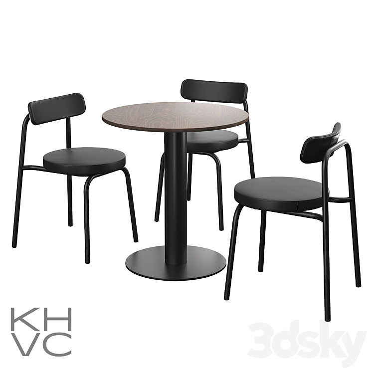 Set of chairs G002 + table PS108 Loft - Table + Chair - 3D model