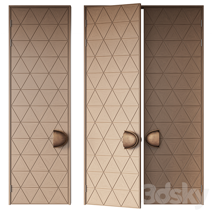 Designer Door 26 Geometric Wooden door - Doors - 3D model