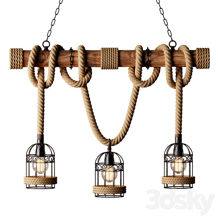 LITFAD Industrial Vintage Chandelier Birdcage Island Light - Pendant ...