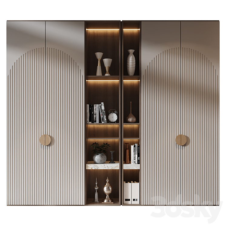 Cabinet set 480 - Wardrobe & Display cabinets - 3D model