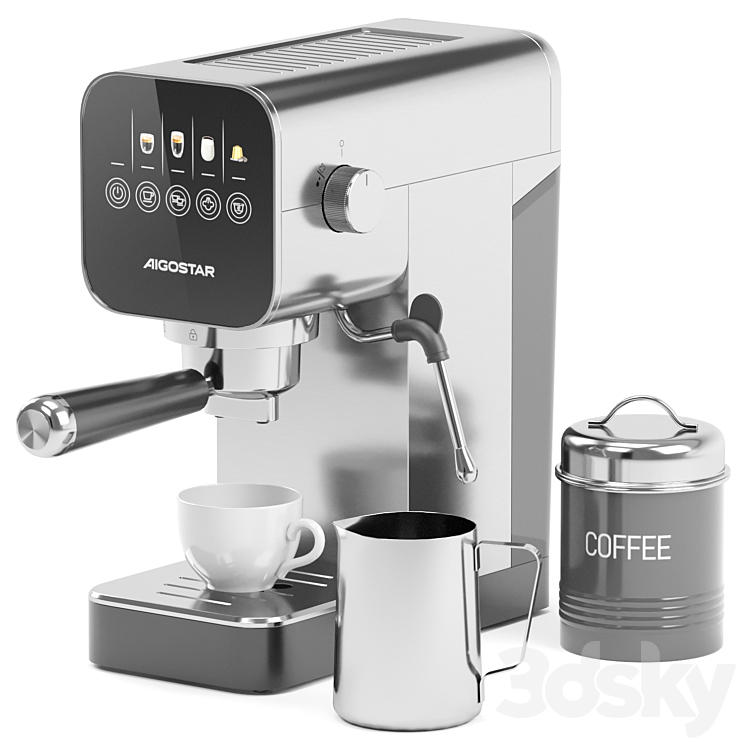 AIGOSTAR coffee machine - Kitchen appliance - 3D model
