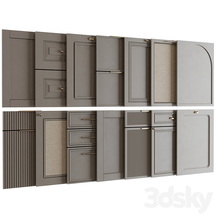 Modern and neoclassical kitchen cabinet drawer and cupboard doors set ...