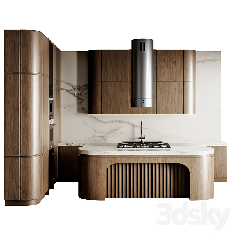 kitchen modern style with island - Kitchen - 3D model