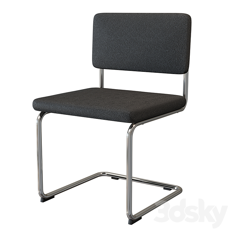 Brick red felt chair - Chair - 3D model