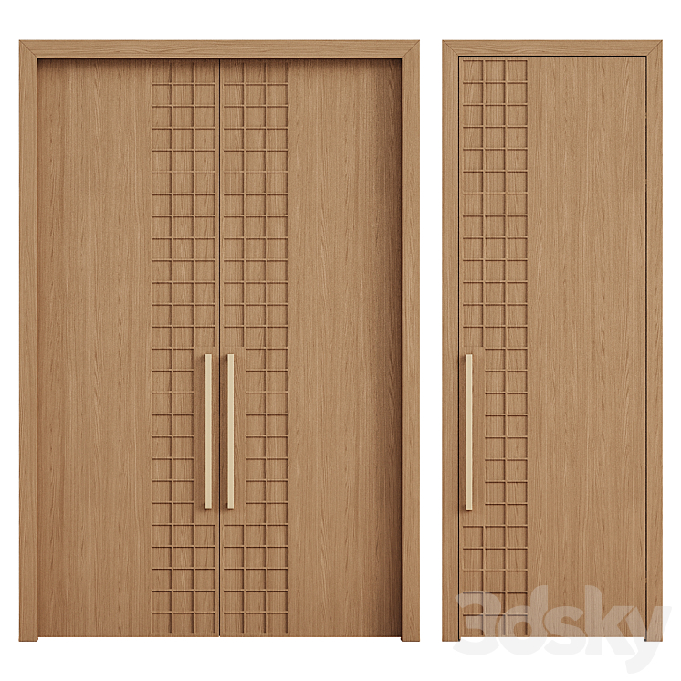 Wooden door - entrance - interior door - Doors - 3D model
