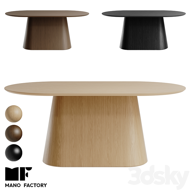 (OM) OVAL VENEER oval dining table from MANO FACTORY - Table - 3D model