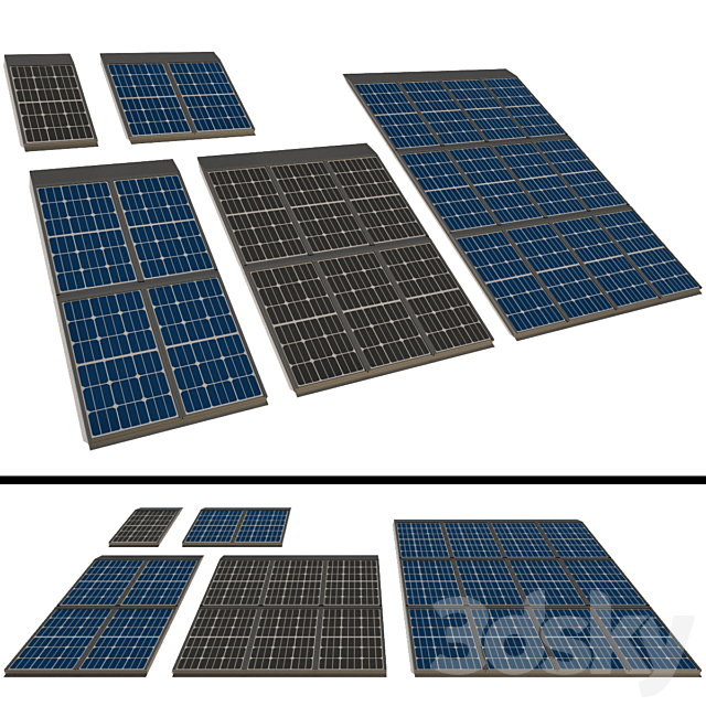Солнечные панели / Solar cell panel - 3D Models Collection