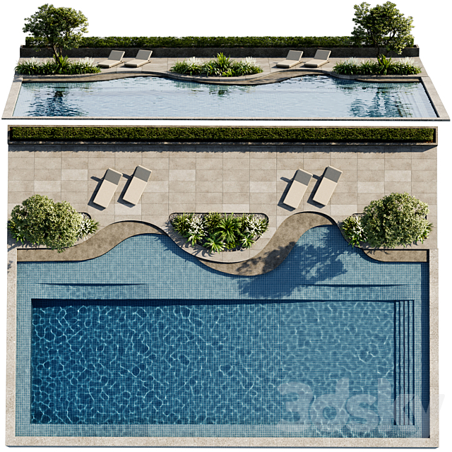 Pool & Landscape - 3D Models Collection